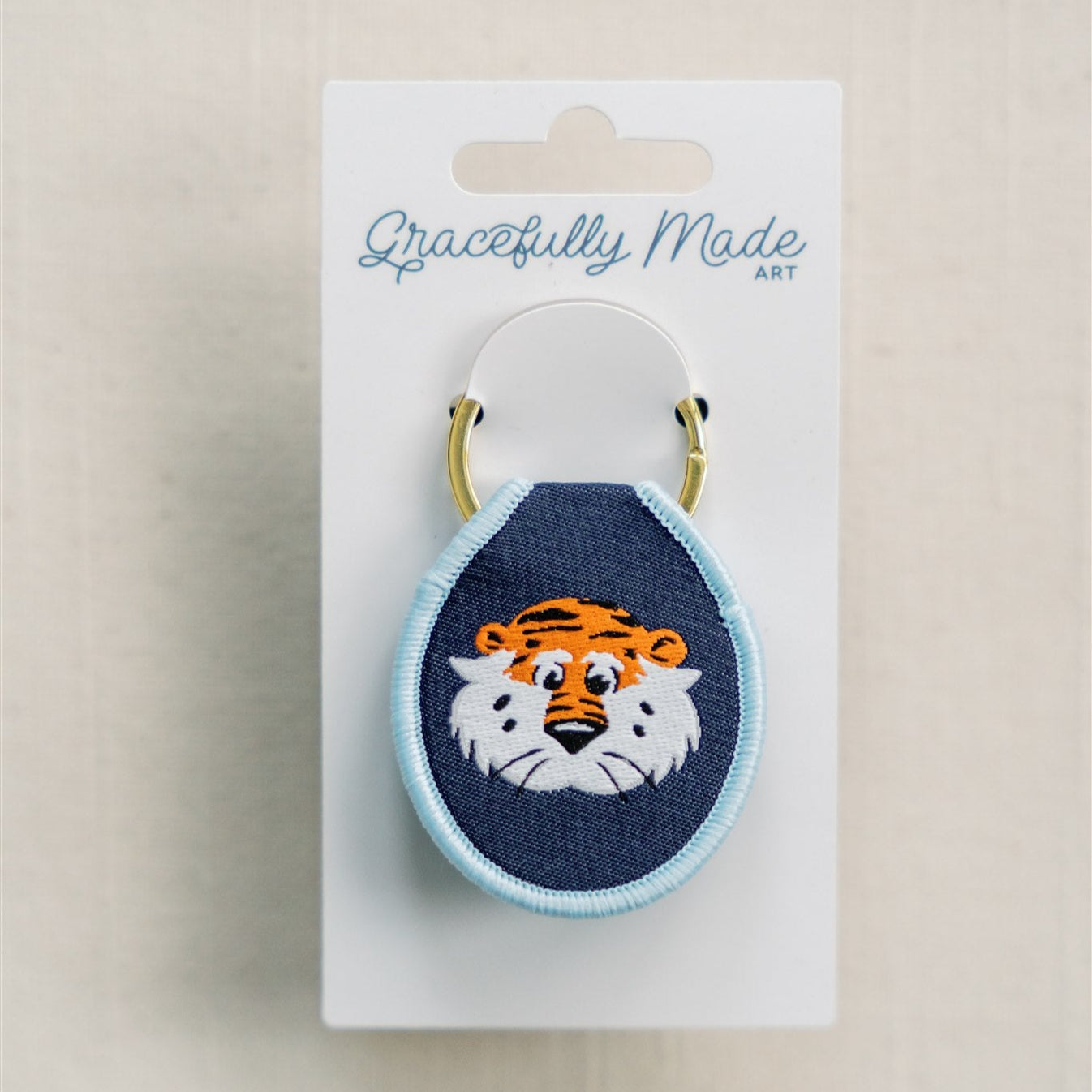 Auburn University Aubie Embroidered Keychain – Gracefully Made Art