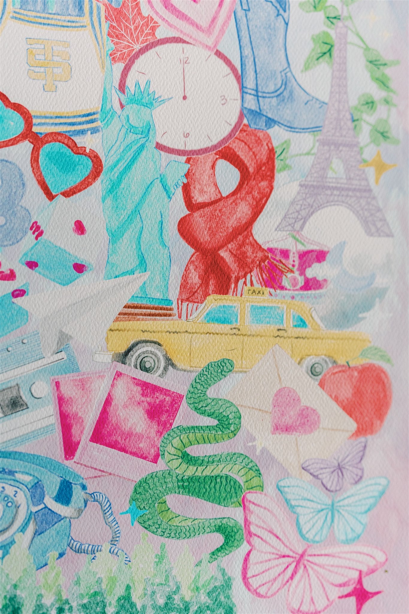 Eras Collage Watercolor Art Print – Gracefully Made Art